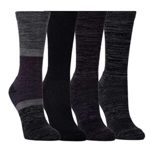 kirkland signature ladies’ crew socks extra-fine merino wool, purple, 4 pairs