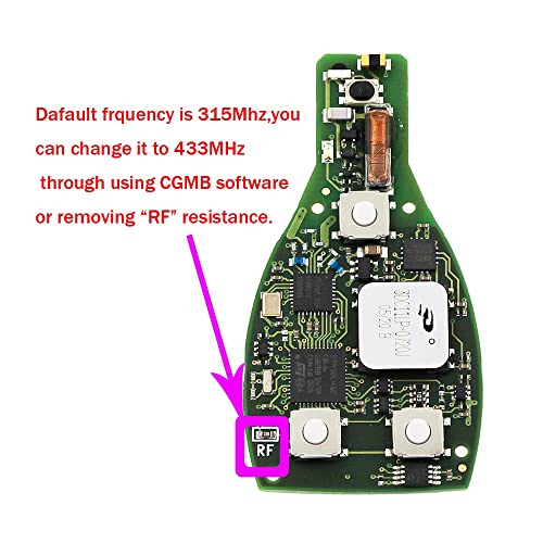 yise-O0719 New For CG 3/4 Button Keyless Go FBS3 CGDI BE Smart Key 315mhz 433mhz for Mercedes-Benz W204 W207 W212 W164 W166 W221 W251 W154 (key board)