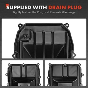 A-Premium Transmission Oil Pan Sump with Drain Plug Compatible with Porsche Cayenne 2011-2018, Panamera 2012-2016 & Volkswagen Touareg 2011-2018 & Audi Q7 2010-2015, Automatic Transmission