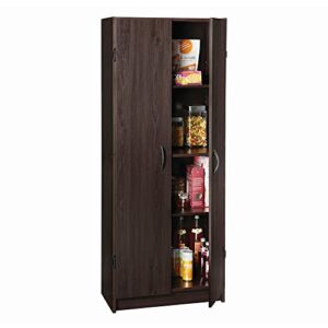 ClosetMaid Pantry Cabinet Cupboard with 2 Doors, Adjustable Shelves Standing, Storage for Kitchen, Laundry, or Utility Room, Espresso