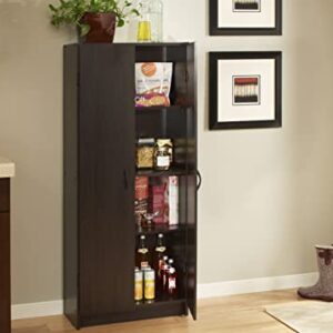 ClosetMaid Pantry Cabinet Cupboard with 2 Doors, Adjustable Shelves Standing, Storage for Kitchen, Laundry, or Utility Room, Espresso