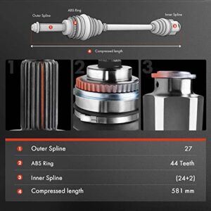 A-Premium Axle Shaft Assembly Compatible with Hyundai Tiburon 2003 2004 2005 2006 2007 2008, Front Right Passenger Side, Replace# 495002C110, 495002C112