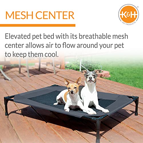 K&H PET PRODUCTS Elevated Cooling Outdoor Dog Bed Portable Raised Dog Cot Charcoal/Black Small 17 X 22 X 7 Inches