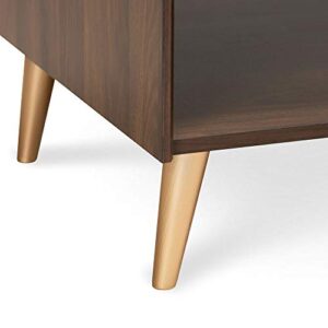 Baxton Studio Landen Coffee Tables, Walnut Brown/Gold