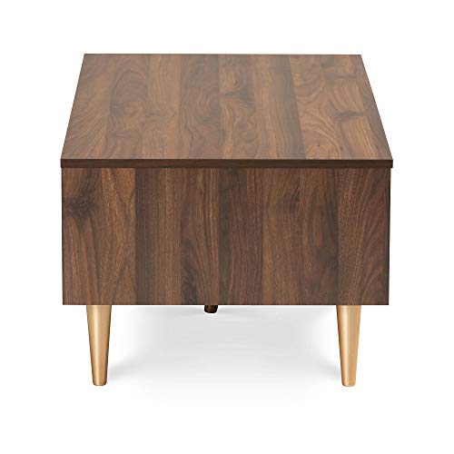 Baxton Studio Landen Coffee Tables, Walnut Brown/Gold