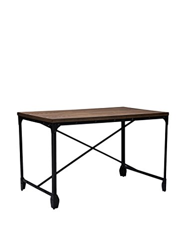 Baxton Studio Wholesale Interiors Greyson Vintage Industrial Home Office Wood Desk, Antique Bronze