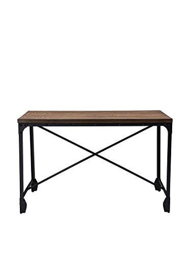 Baxton Studio Wholesale Interiors Greyson Vintage Industrial Home Office Wood Desk, Antique Bronze