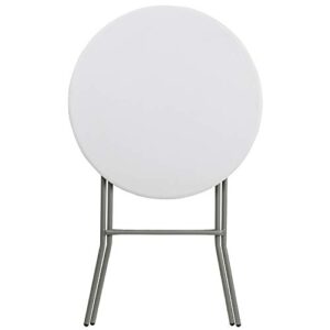 Flash Furniture 2.6-Foot Round Granite White Plastic Bar Height Folding Table