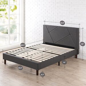 Zinus Ultima 10"; Comfort Memory Foam Mattress, Queen & Judy Upholstered Platform Bed Frame, Queen