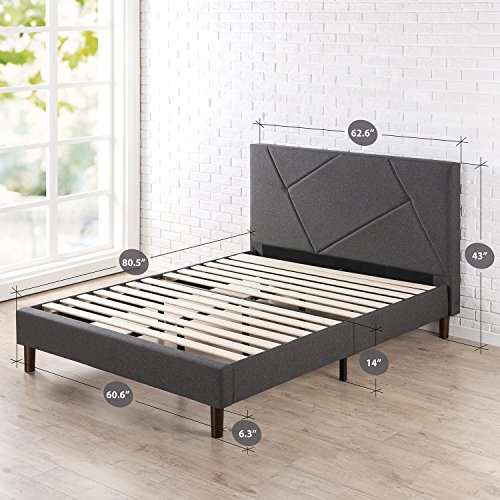 Zinus Ultima 10"; Comfort Memory Foam Mattress, Queen & Judy Upholstered Platform Bed Frame, Queen