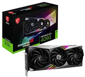 msi gaming geforce rtx 4090 24gb gdrr6x 384-bit hdmi/dp nvlink tri-frozr 3 ada lovelace architecture oc graphics card (rtx 4090 gaming x trio 24g)