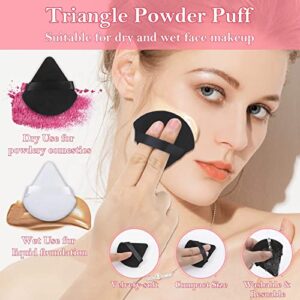 Disposable Makeup Applicators Accessories Kit with Makeup Mixing Tray Triangle Puff Makeup Artist Supplies with Mascara Wands, Lip Brushes, Hair Clips Makeup Puffs for Face with Storage Box