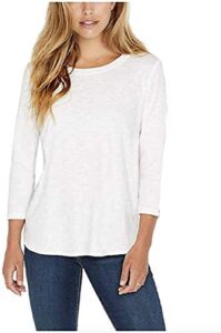 kirkland signature ladies’ cotton slub tee (white, xx-large)