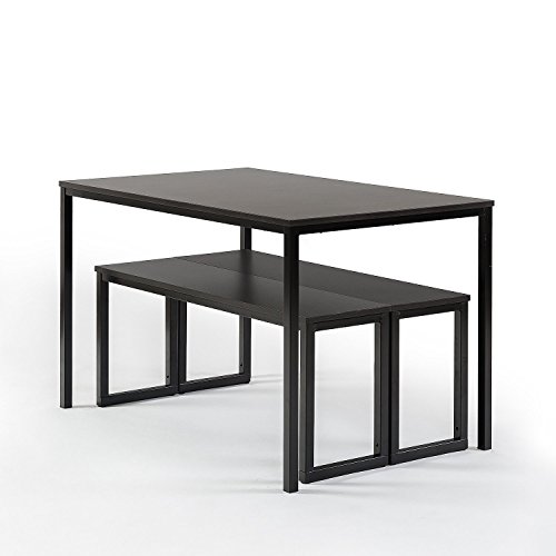 Zinus Louis Modern Studio Collection Soho Dining Table with Two Benches (3 piece set) - Espresso