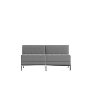 Flash Furniture HERCULES Imagination Series 2 Piece Gray LeatherSoft Waiting Room Lounge Set - Reception Bench