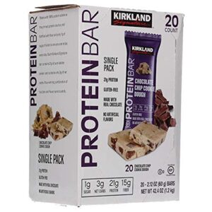 kirkland signature protein bars chocolate chip cookie dough, 20-count 2.12oz