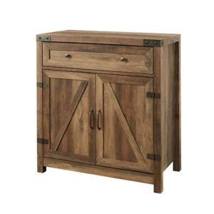 Walker Edison Cass Modern Farmhouse Double Barn Door Accent Cabinet, 30 Inch, Rustic Oak