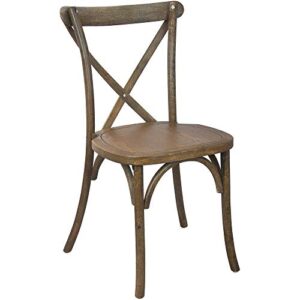 flash furniture advantage hand scraped dark natural x-back chair