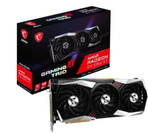 msi gaming radeon rx 6950 xt 256-bit 16gb gddr6 dp/hdmi triple torx 4.0 fans freesync directx 12 vr ready rgb graphics card (rx 6950 xt gaming x trio 16g)