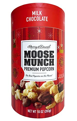 Harry & David Milk Chocolate Moose Munch Premium Popcorn Holiday Canister