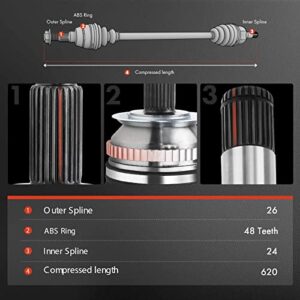 A-Premium CV Axle Shaft Assembly Compatible with Toyota RAV4 1996 1997 1998 1999 2000, FWD, Manual Transmission, Front Left Driver Side