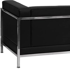 Flash Furniture HERCULES Imagination Series Contemporary Black LeatherSoft Sofa with Encasing Frame