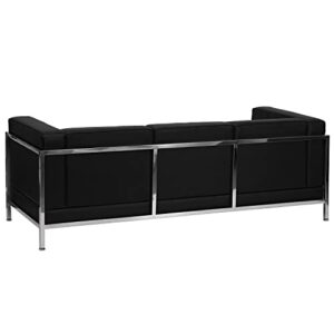 Flash Furniture HERCULES Imagination Series Contemporary Black LeatherSoft Sofa with Encasing Frame