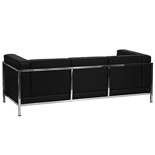 Flash Furniture HERCULES Imagination Series Contemporary Black LeatherSoft Sofa with Encasing Frame