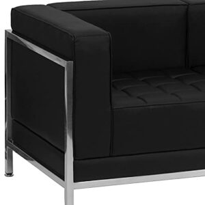 Flash Furniture HERCULES Imagination Series Contemporary Black LeatherSoft Sofa with Encasing Frame