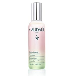 caudalie beauty elixir face mist: toner that tightens pores + reduces dullness + sets makeup, full size, 3.3 oz