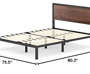 ZINUS Mory Metal Platform Bed Frame / Wood Slat Support / No Box Spring Needed / Easy Assembly, King