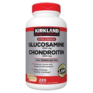 kirkland signature glucosamine hci 1500mg chondroitin sulfate 1200mg 220 tablets/new increased count