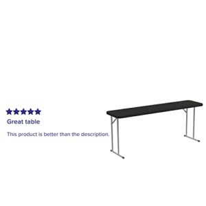 Flash Furniture 6-Foot Black Plastic Folding Training Table