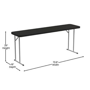 Flash Furniture 6-Foot Black Plastic Folding Training Table