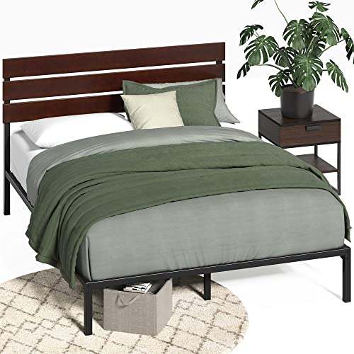 Zinus Figari Bamboo and Metal Platform Bed Frame / Mattress Foundation with Sturdy Metal Slats / No Box Spring Needed / Sustainable Bamboo Headboard, Slatted Headboard, Queen