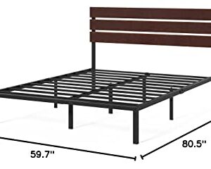 Zinus Figari Bamboo and Metal Platform Bed Frame / Mattress Foundation with Sturdy Metal Slats / No Box Spring Needed / Sustainable Bamboo Headboard, Slatted Headboard, Queen