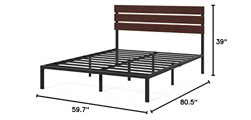 Zinus Figari Bamboo and Metal Platform Bed Frame / Mattress Foundation with Sturdy Metal Slats / No Box Spring Needed / Sustainable Bamboo Headboard, Slatted Headboard, Queen