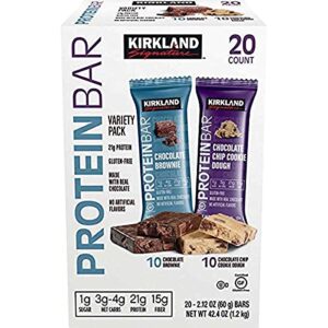 kirkland signature protein bar energy variety pack, 20 count