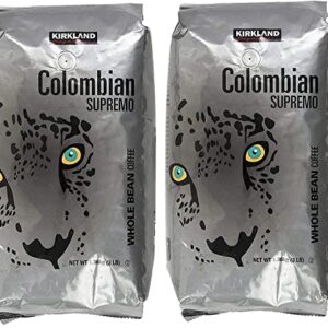 Kirkland Signature Colombian Supremo Whole Bean Coffee, 3 Pound (2 Pack)