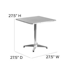 Flash Furniture 27.5'' Square Aluminum Indoor-Outdoor Table with Base