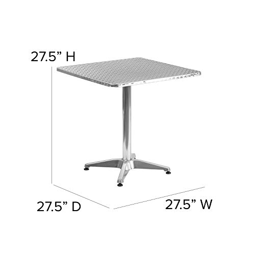 Flash Furniture 27.5'' Square Aluminum Indoor-Outdoor Table with Base