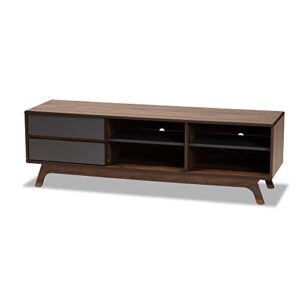 baxton studio tv stands, grey/walnut