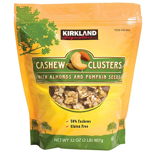 Kirkland Cashew Clusters with Almonds and Pumpkin Seeds Gluten Free 32 oz (Pack of 2)