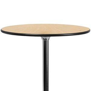 Flash Furniture 30'' Round Wood Cocktail Table with 30'' and 42'' Columns, Beige