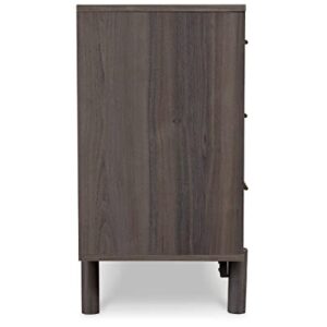 Signature Design by Ashley Brymont Mid-Century Modern 6 Drawer Dresser, Dark Gray