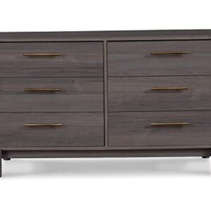 Signature Design by Ashley Brymont Mid-Century Modern 6 Drawer Dresser, Dark Gray