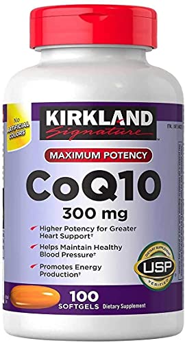 Kirkland Signature Maximum Potency CoQ10 300 mg 100 Softgels Each (Pack of 1)