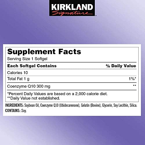 Kirkland Signature Maximum Potency CoQ10 300 mg 100 Softgels Each (Pack of 1)