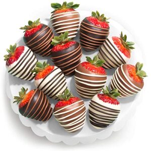 golden state fruit chocolate covered strawberries, 12 dark/milk/white delight