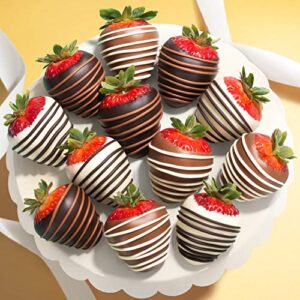 Golden State Fruit Chocolate Covered Strawberries, 12 Dark/Milk/White Delight